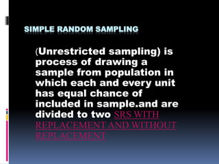 sampling simple random sampling | PPTX