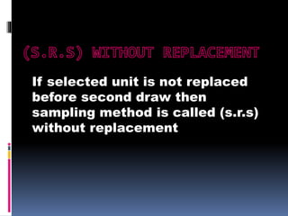 sampling simple random sampling | PPTX