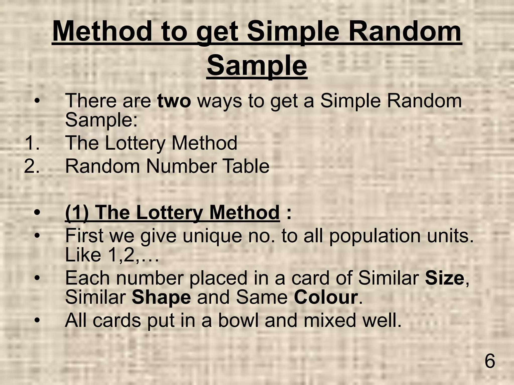 Simple Random Sampling | PDF