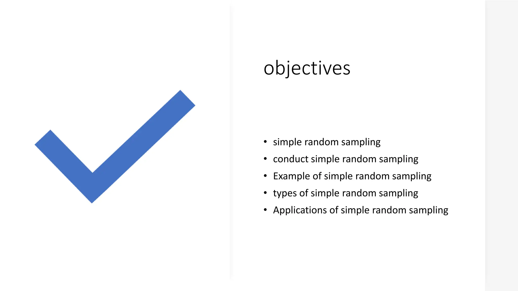 Introduction To Biostatistics Simple Random Sampling Ppt