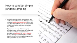 Introduction to biostatistics: Simple Random Sampling | PPT