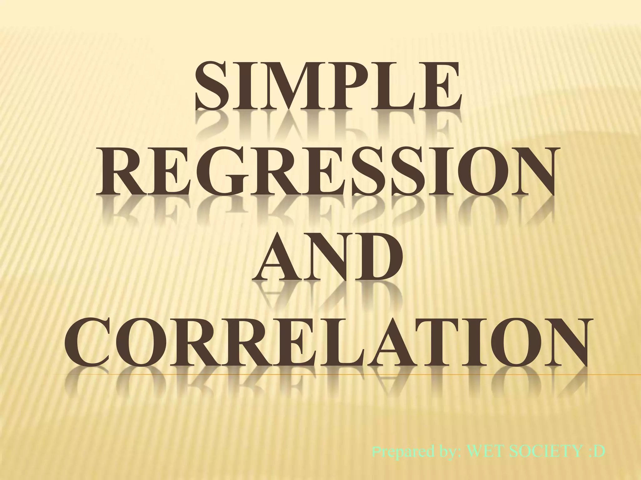 Simple regression and correlation | PPT