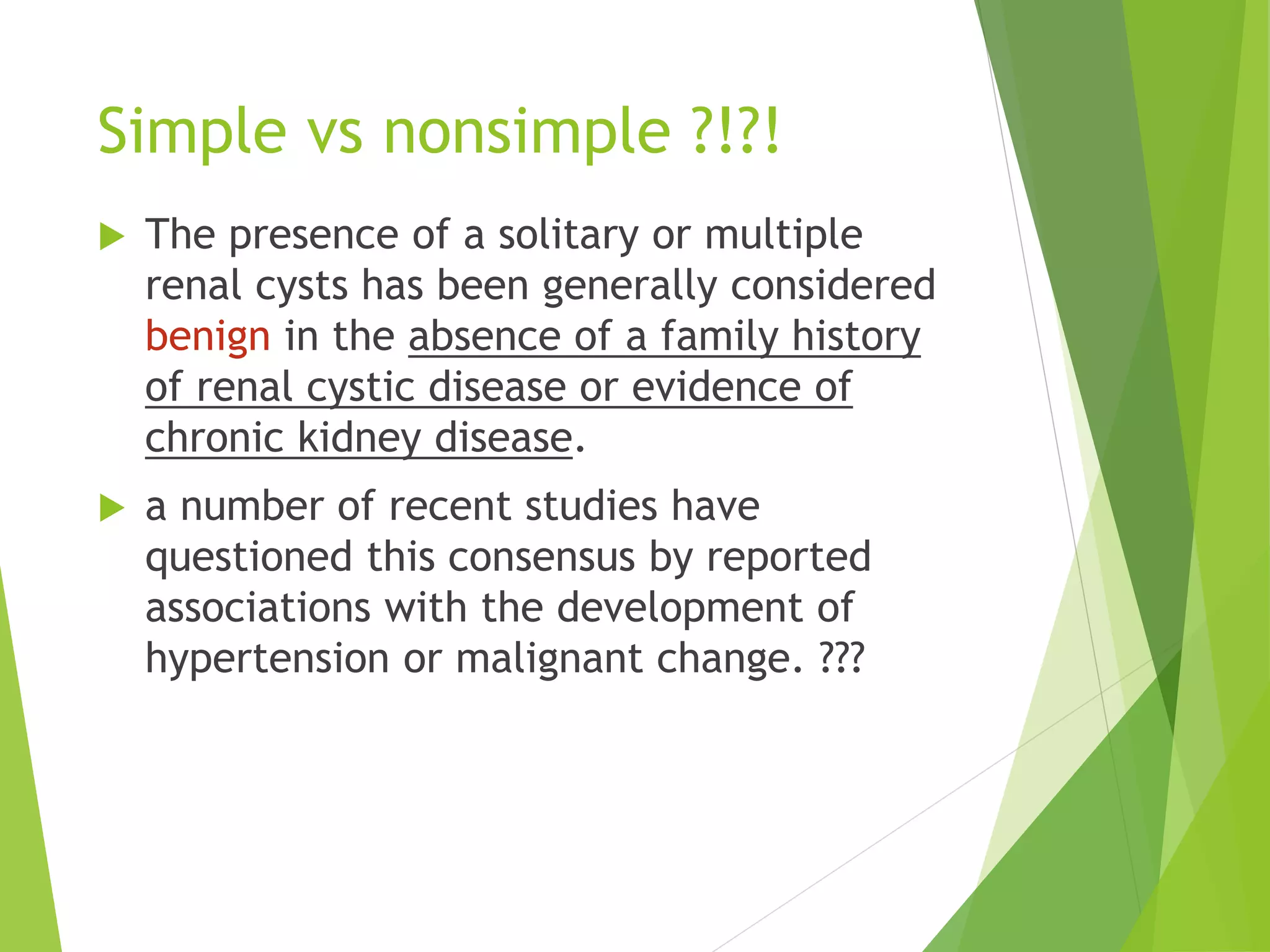 Simple renal cysts | PPTX