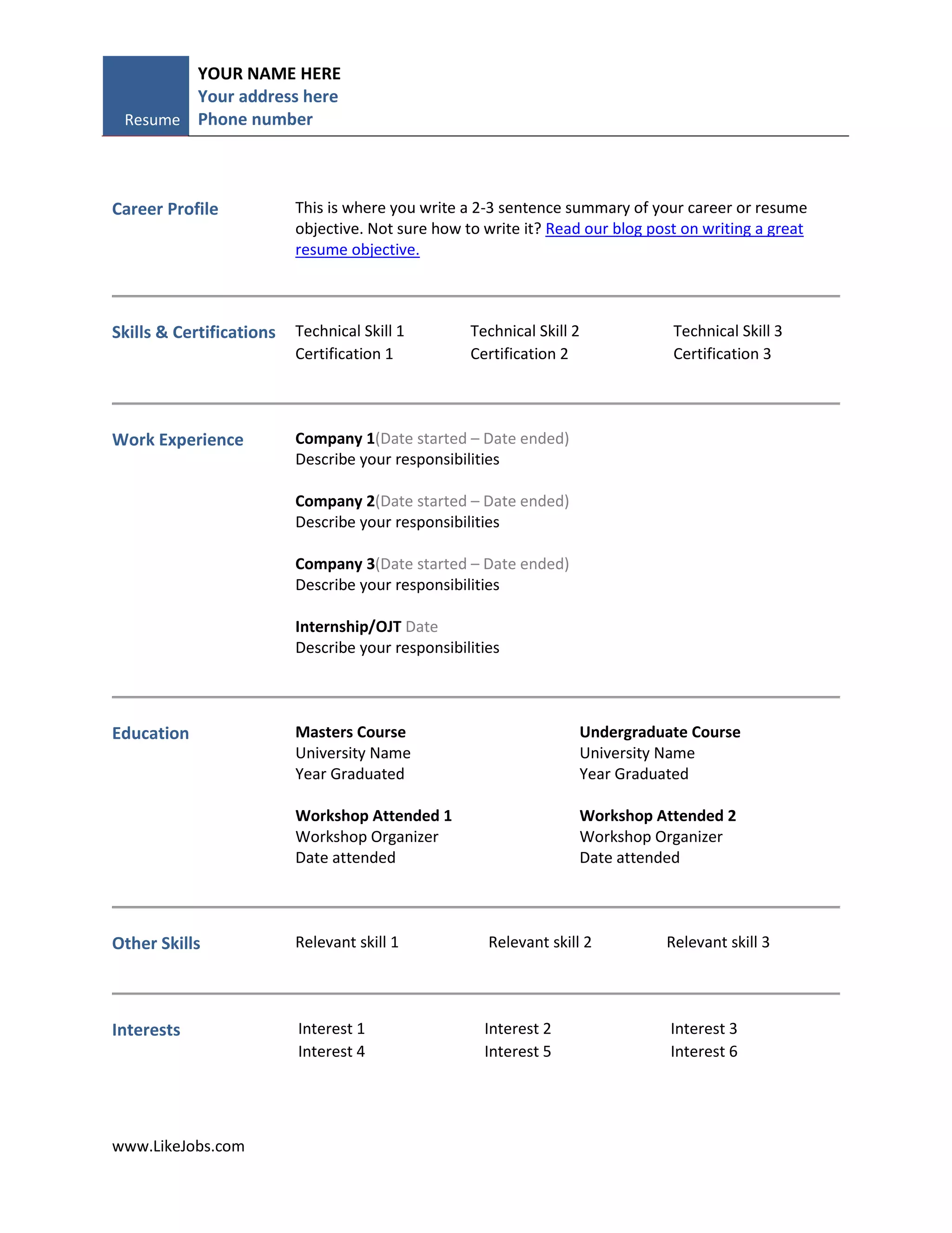Simple Resume Template | DOCX | Resume Writing and Advice | Job Search