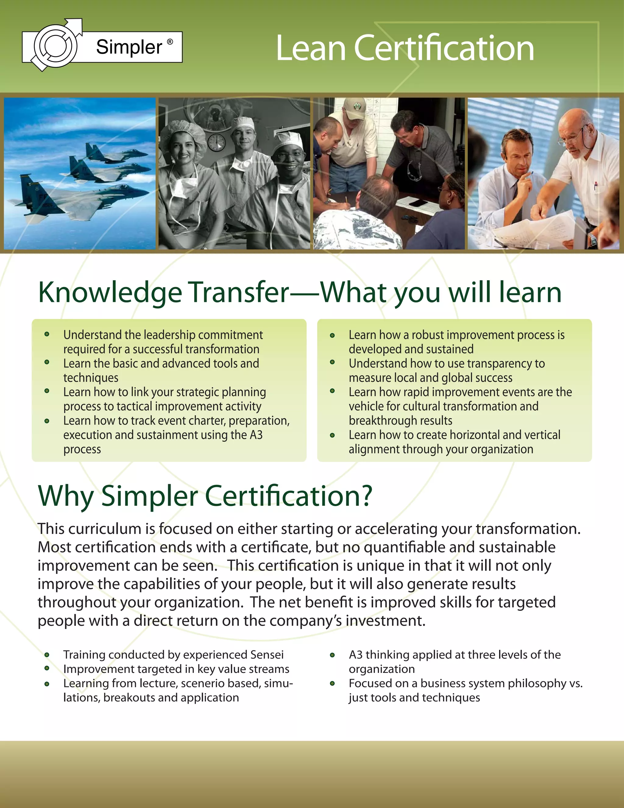 Simpler Lean Certification Brochure | PDF | Free Download