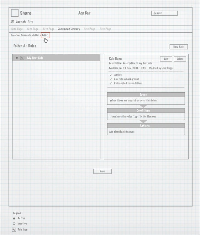 Simple Rules In Alfresco Share UI Wireframes | PDF