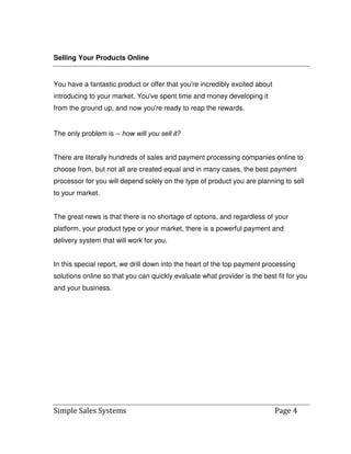 Simple sales systems | PDF