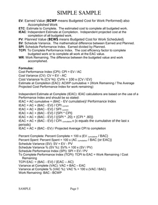 Earned Value Management Project Analysis | DOC | Civil Engineering ...