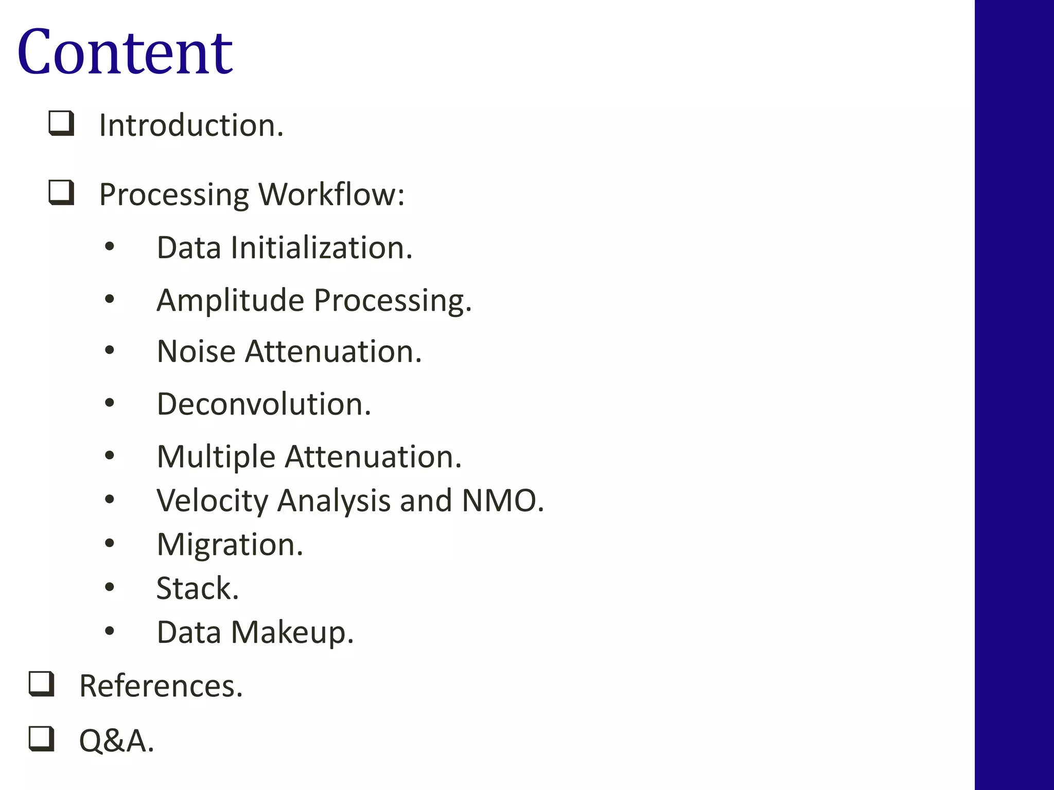 Simple seismic processing workflow | PDF