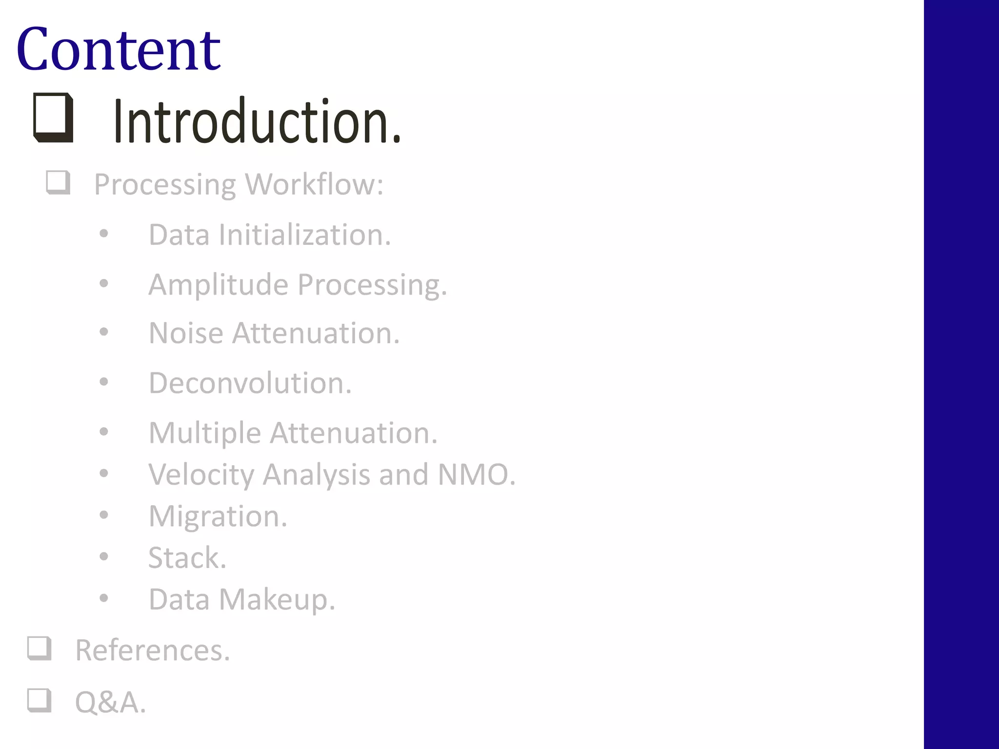 Simple seismic processing workflow | PDF
