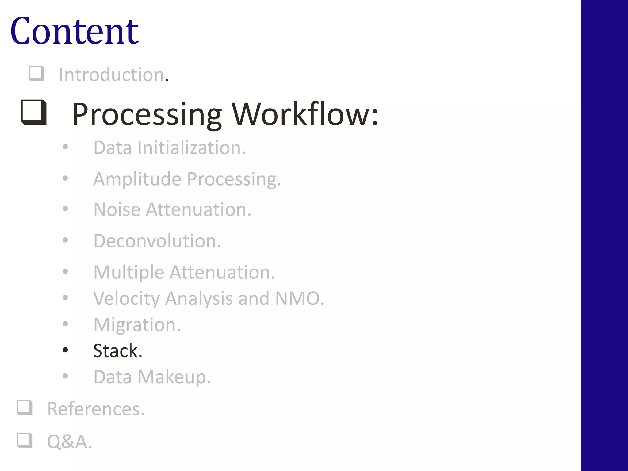 Simple seismic processing workflow | PDF