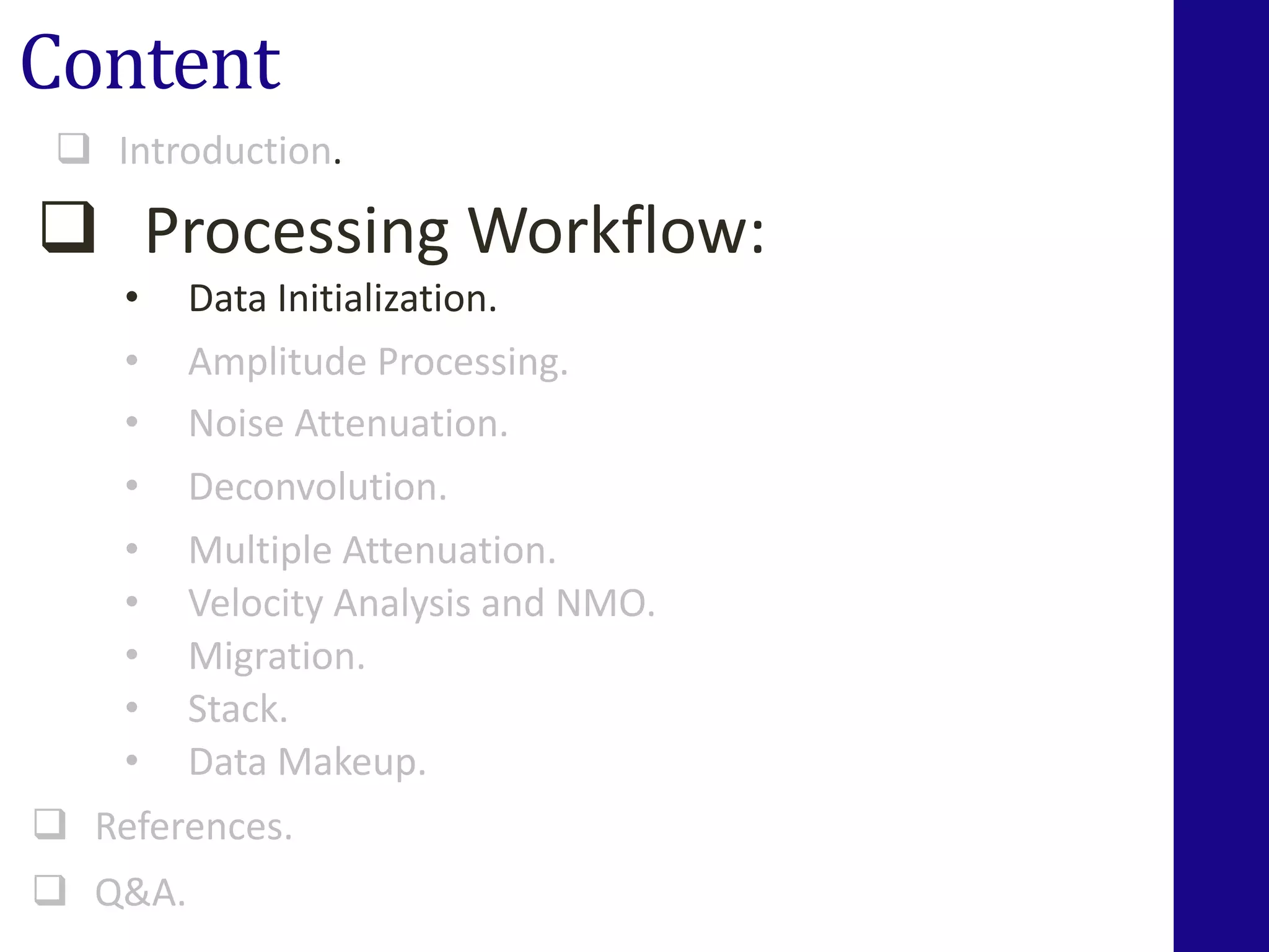 Simple seismic processing workflow | PDF