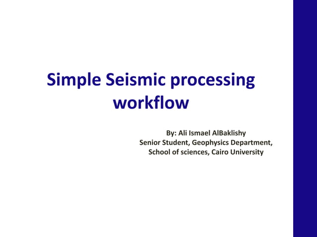 Simple seismic processing workflow | PDF