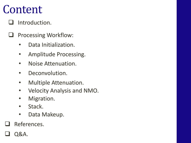 Simple seismic processing workflow | PDF