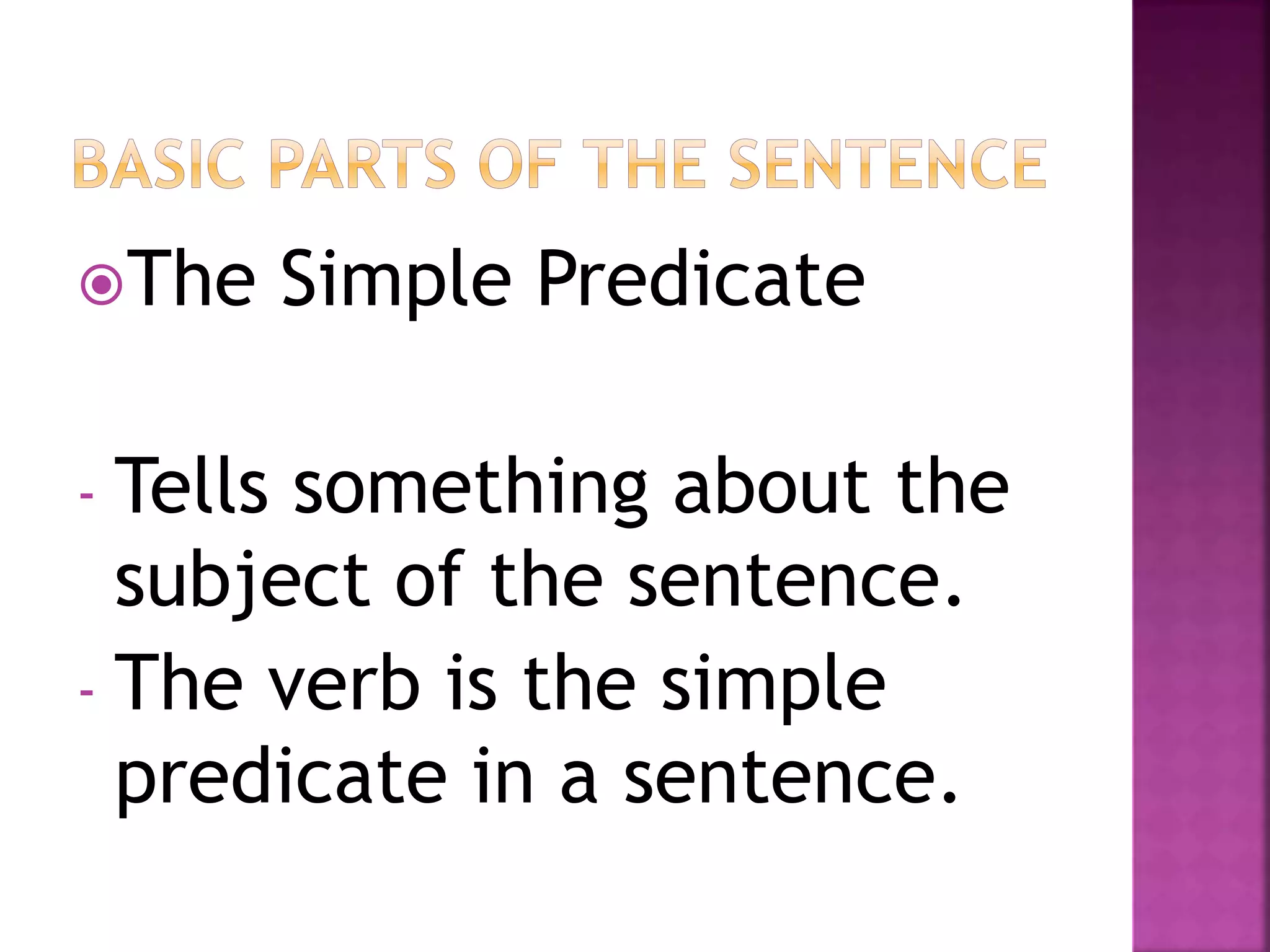 Simple sentence | PPTX