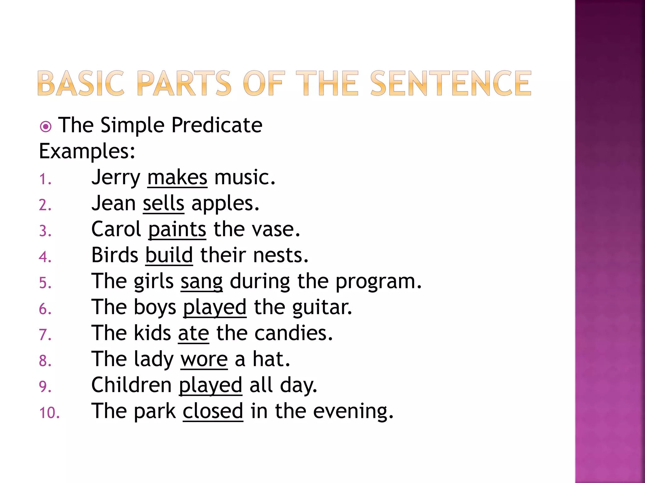 Simple sentence | PPTX