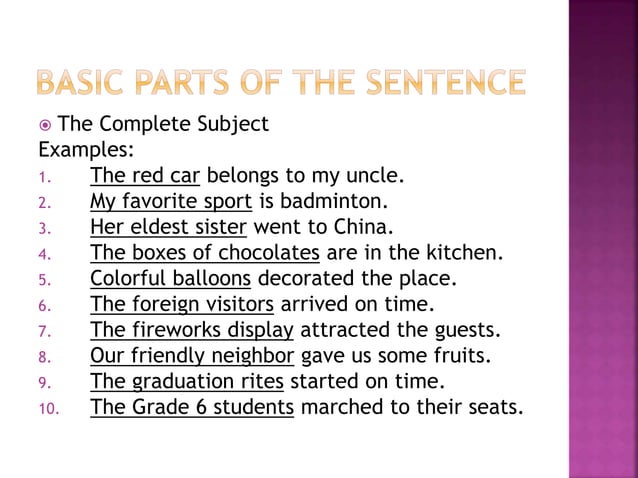 Simple sentence | PPTX