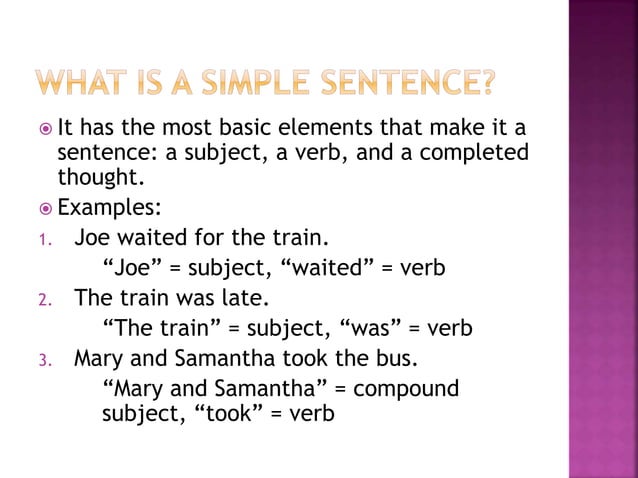 Simple sentence | PPTX