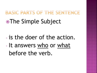 Simple sentence | PPTX