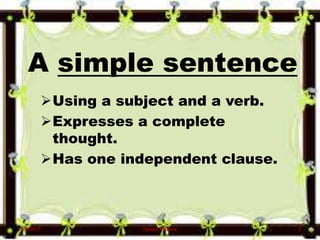 Simple sentence | PPTX
