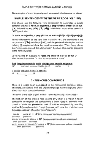 TRANSFORMING TURKISH SIMPLE SENTENCES INTO TURKISH NOMINAL PHRASES ...