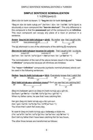 TRANSFORMING TURKISH SIMPLE SENTENCES INTO TURKISH NOMINAL PHRASES ...