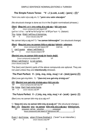 TRANSFORMING TURKISH SIMPLE SENTENCES INTO TURKISH NOMINAL PHRASES ...