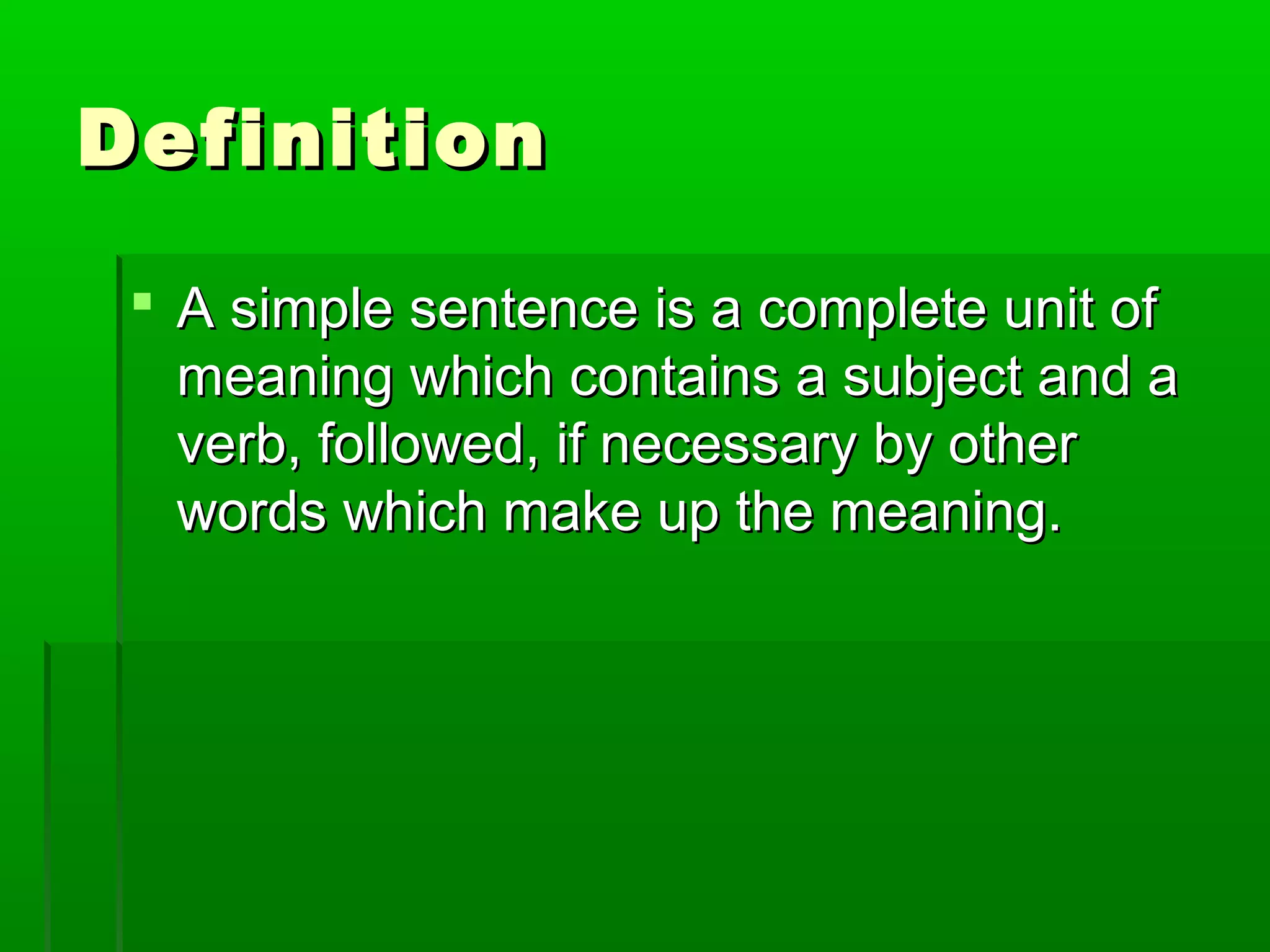 Simple sentences | PPT