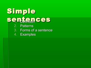 Simple sentences | PPT