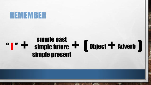 Simple sentence structure | PPTX