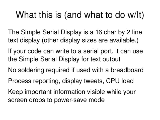 Simple Serial Display | PPT