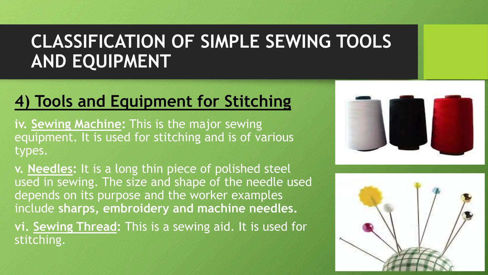 SIMPLE SEWING TOOLS AND EQUIPMENT YR 7.ppt