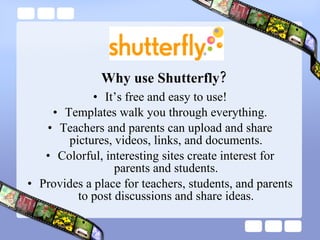 Simple Shutterfly Classroom Website Creation | PPT