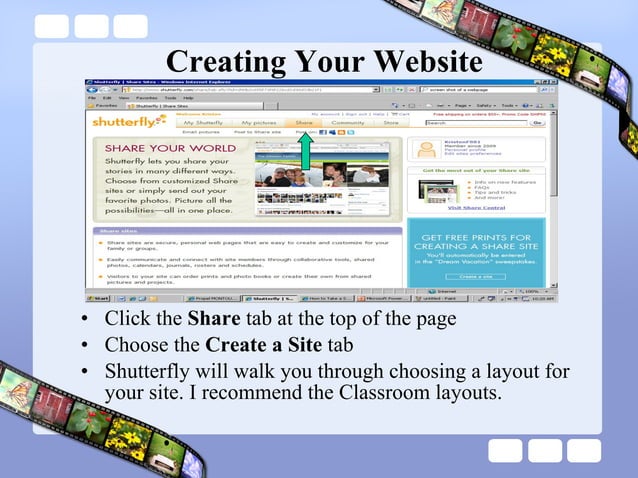 Simple Shutterfly Classroom Website Creation | PPT | Web Development ...