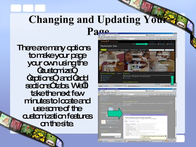 Simple Shutterfly Classroom Website Creation | PPT | Web Development | Internet