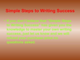 Simple steps to writing success.ppt11 | PPT