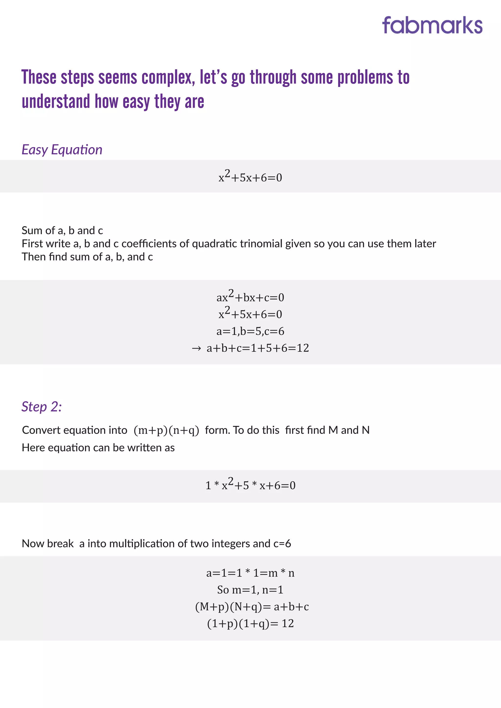 No factorization,no complex methods -Simplest method to solve quadratic ...