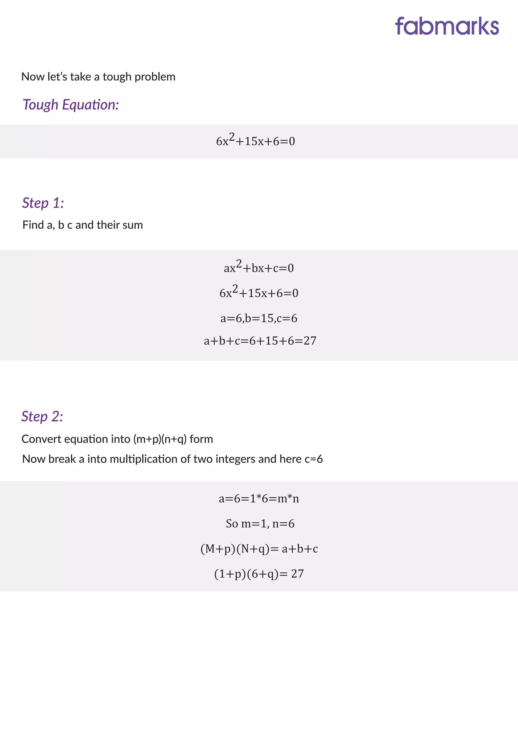 No factorization,no complex methods -Simplest method to solve quadratic ...