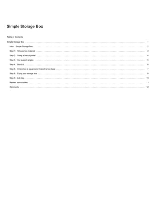 Simple storage box | PDF | Woodworking | Arts and Crafts