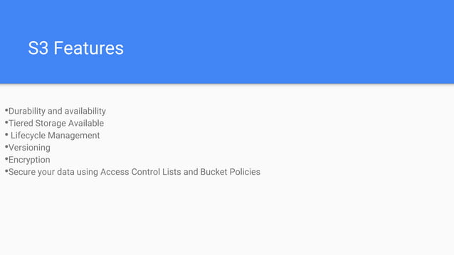 AWS Simple Storage Service (s3) | PPTX | Cloud Computing | Internet