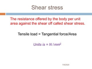 Simple stress and strains | PPTX