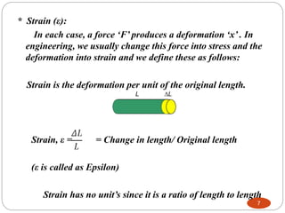 Simple stresses and strain | PPTX