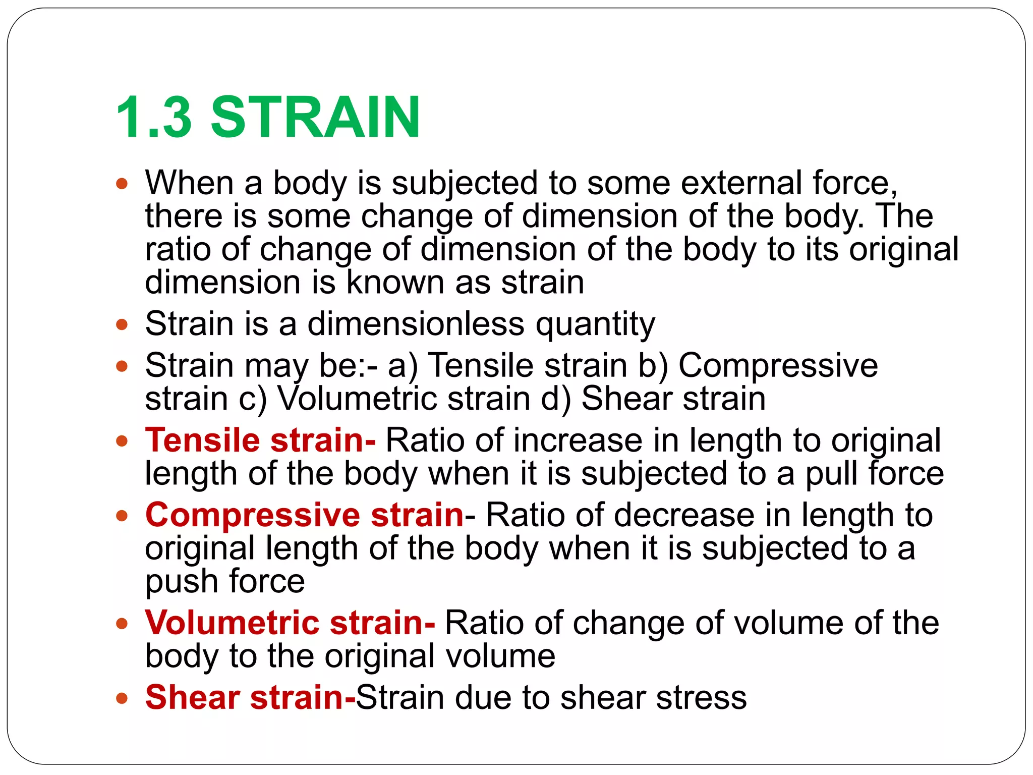 Simple stresses and strain | PPTX | Geology | Science