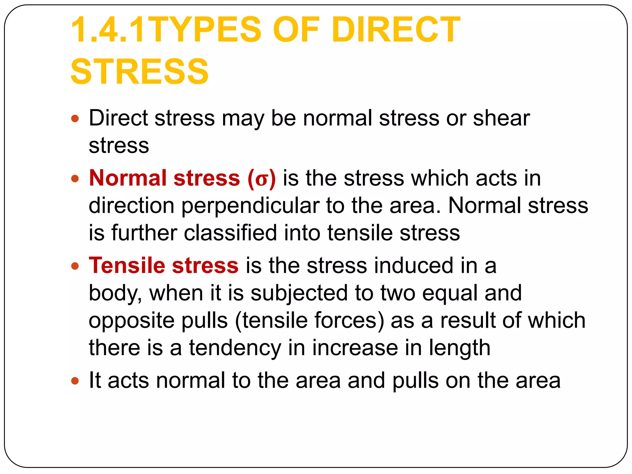Simple stresses and strains | PPTX