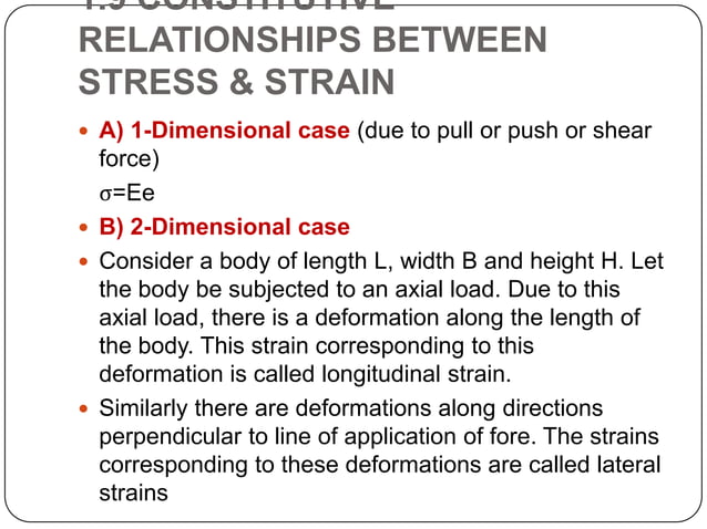Simple stresses and strains | PPTX | Physics | Science