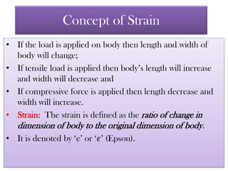 Concept of Simple Stress & Strain | PDF
