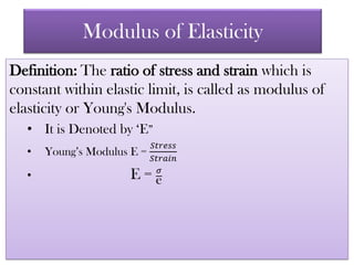 Concept of Simple Stress & Strain | PDF