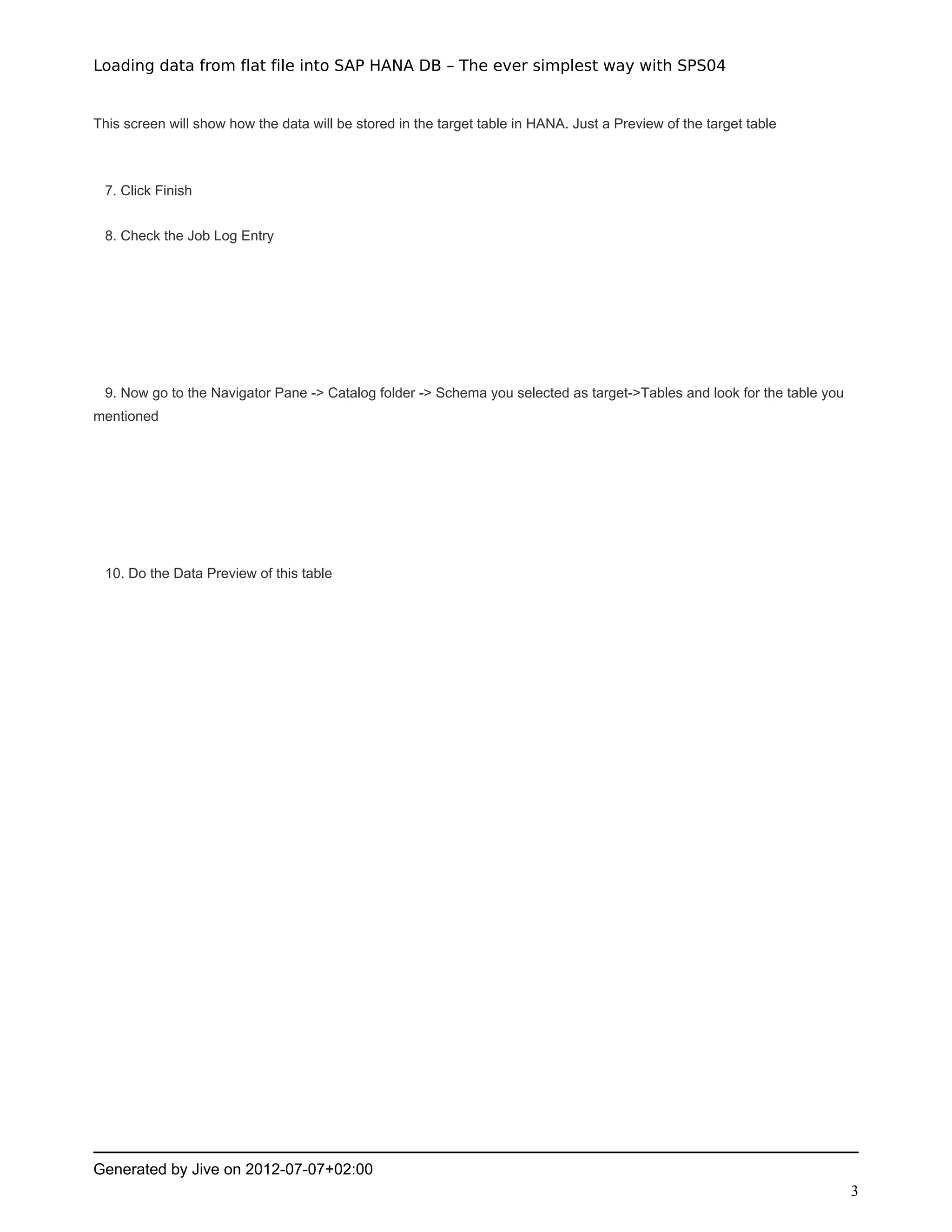 Simplest way of loading data from flat file to hana | PDF