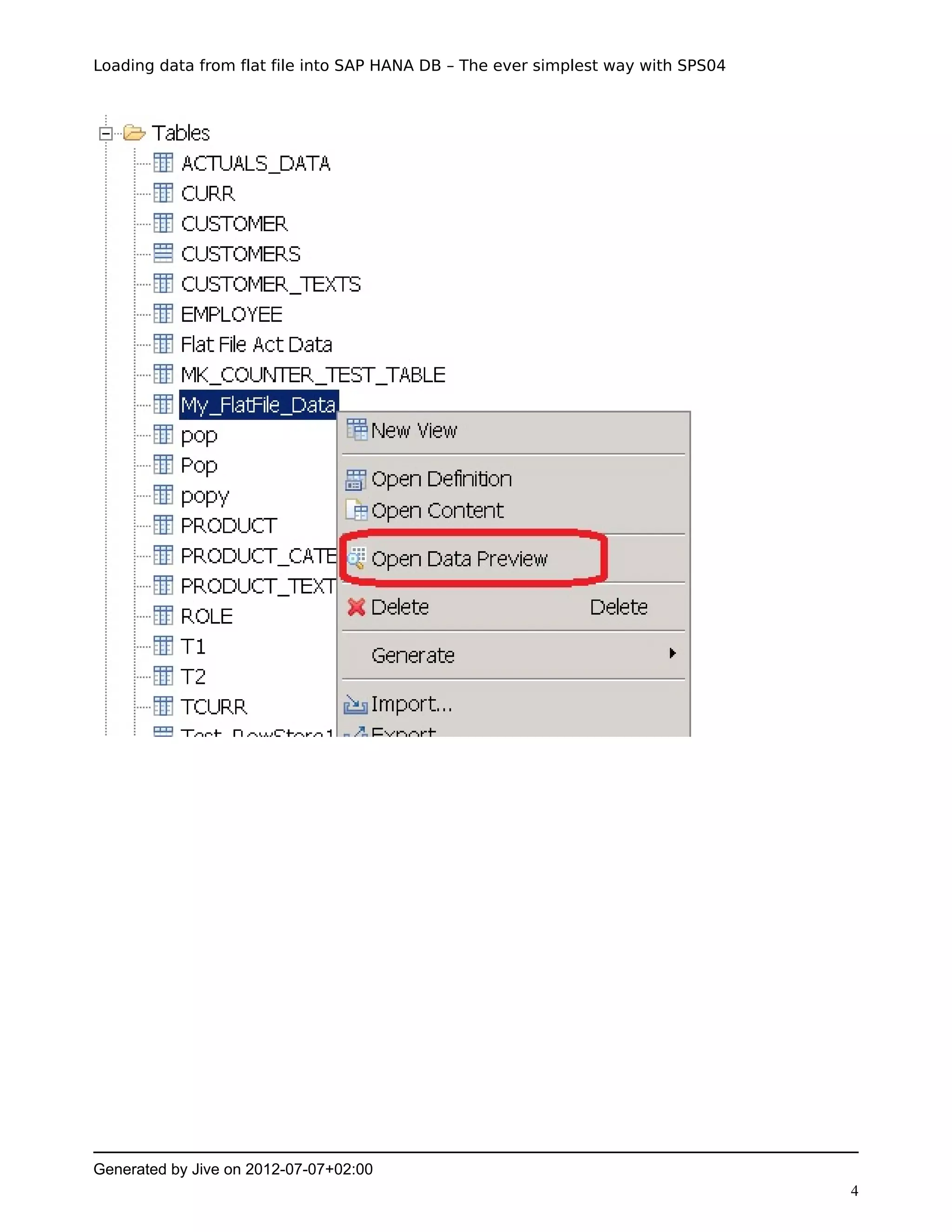 Simplest way of loading data from flat file to hana | PDF