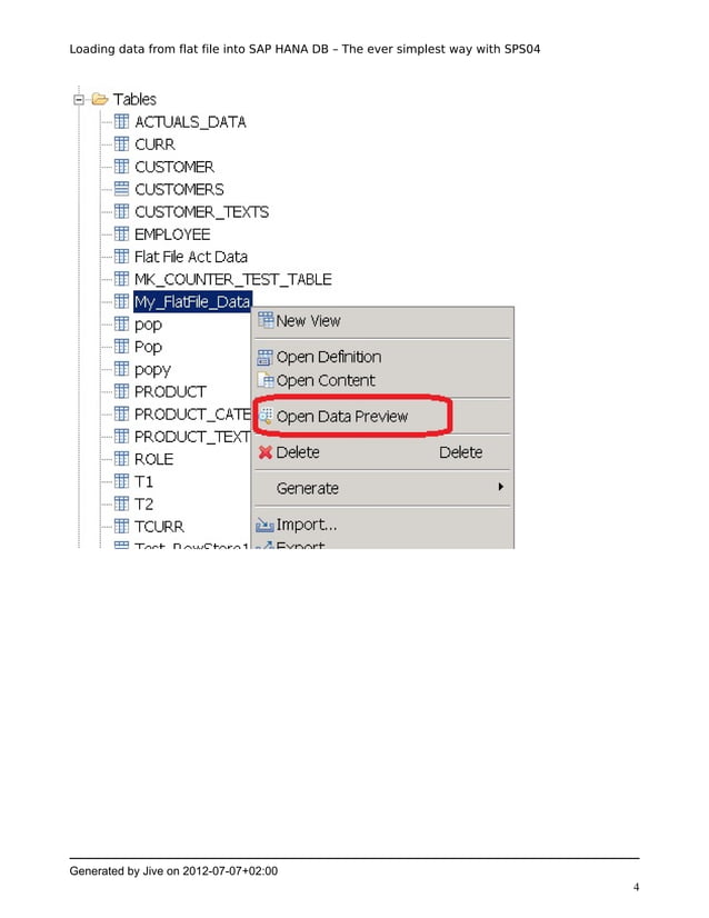 Simplest way of loading data from flat file to hana | PDF